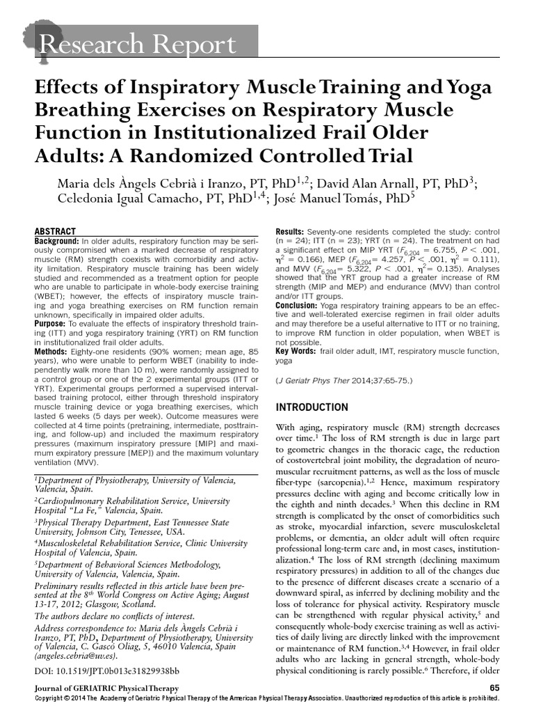Effects of Inspiratory Muscle Training and Yoga.4 | PDF | Physical ...
