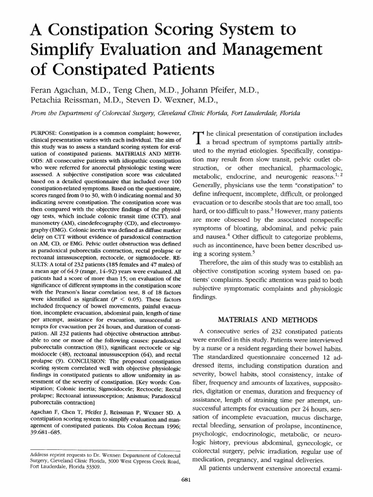 Measure Constipation Scoring System | PDF | Constipation | Digestive System