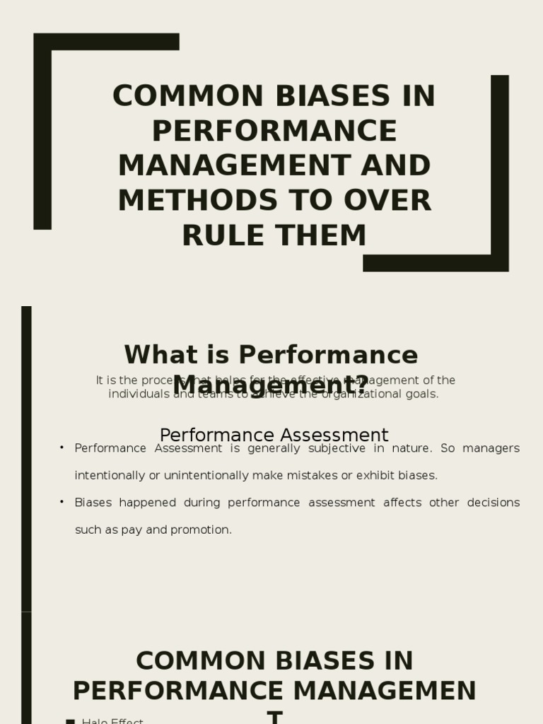 Overcome Common Biases in Performance Reviews | PDF | Performance ...