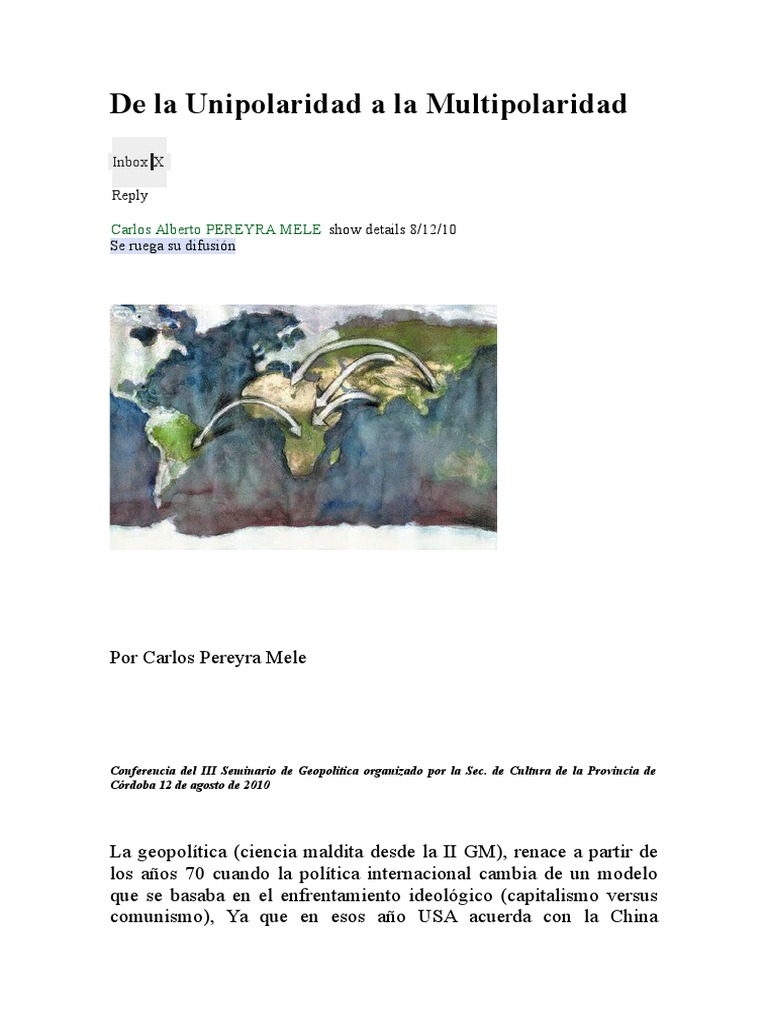 De La Unipolaridad A La Multipolaridad | PDF | Unión Soviética ...