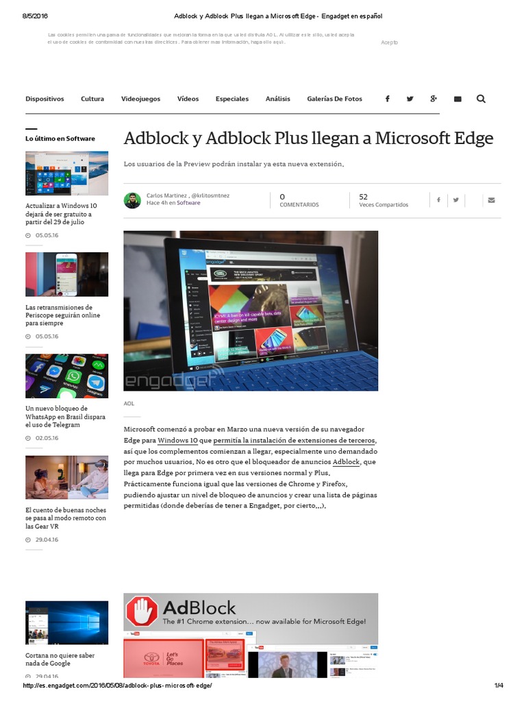 Adblock And Adblock Plus Now Available For Microsoft Edge