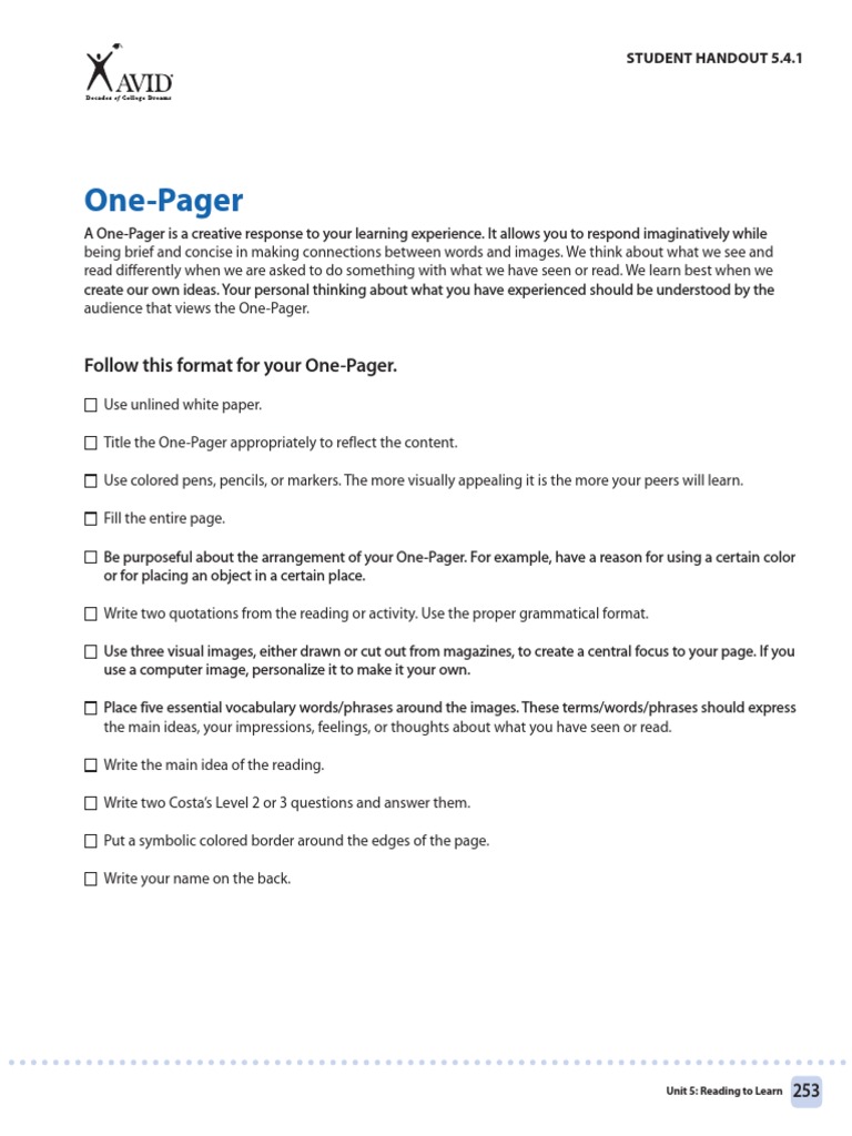 One-Pager Final CN | PDF | Career & Growth | Self-Improvement