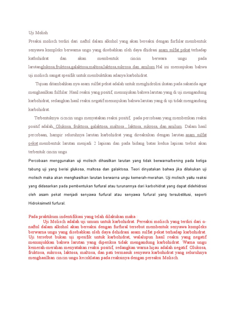 Uji Molish | PDF | Sains & Matematika
