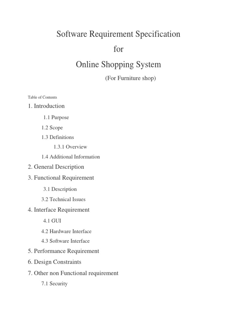 Software Requirement Specification | PDF | Online Shopping | Graphical User Interfaces