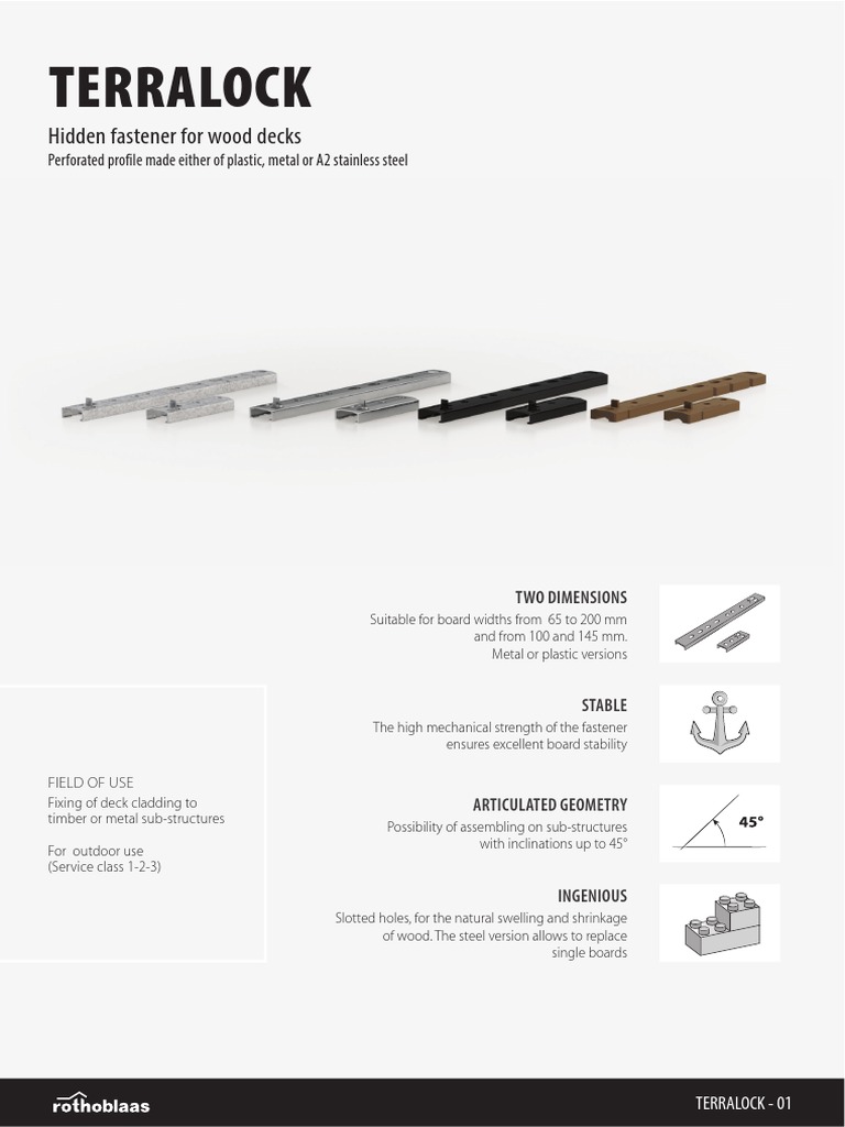 Rothoblaas Terralock Technical-Data-Sheets en PDF | PDF | Screw | Geometry