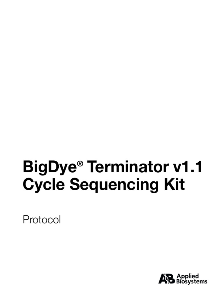Bigdye Terminator Protocol v1.1 | Download Free PDF | Polymerase Chain ...