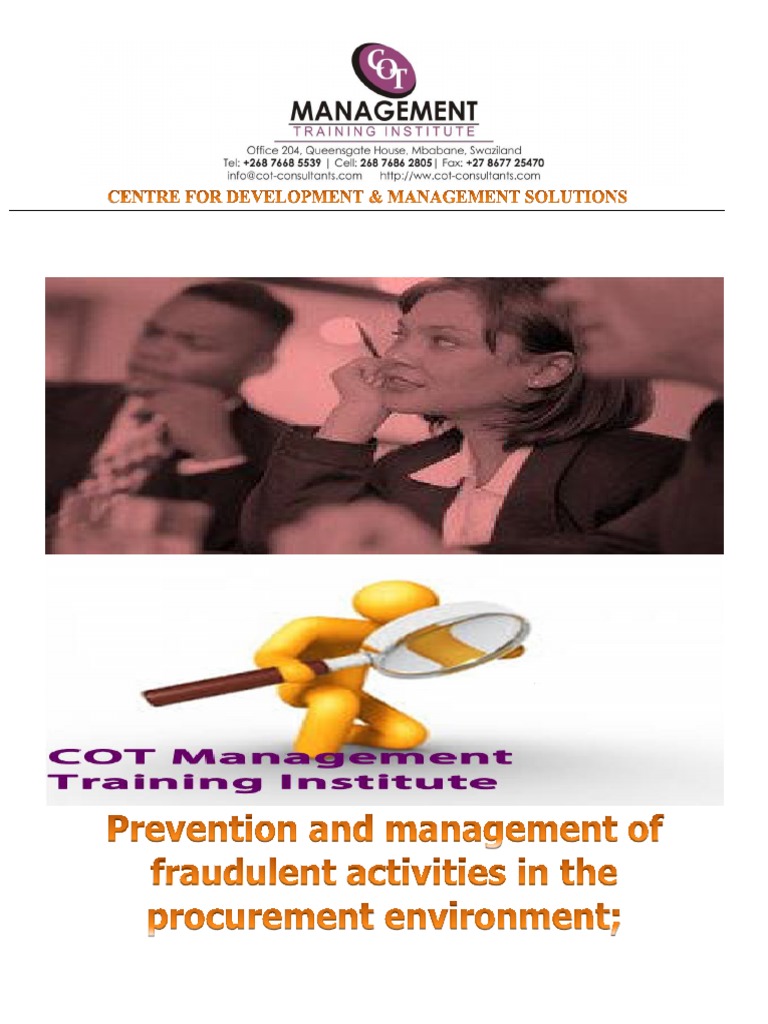 Prevention and Management of Fraudlent Activiteis Inthe Procurement ...