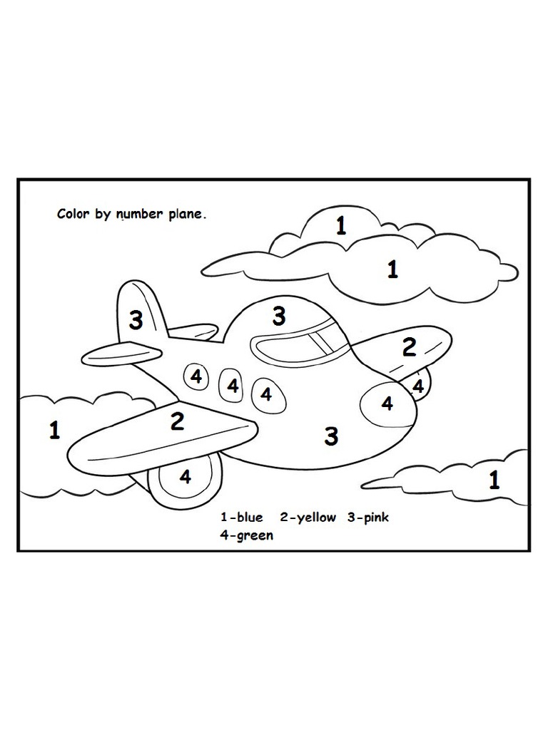 Color by Number Plane Worksheet | PDF