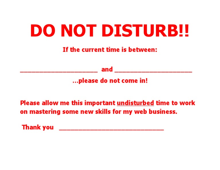 Do Not Disturb PDF | PDF