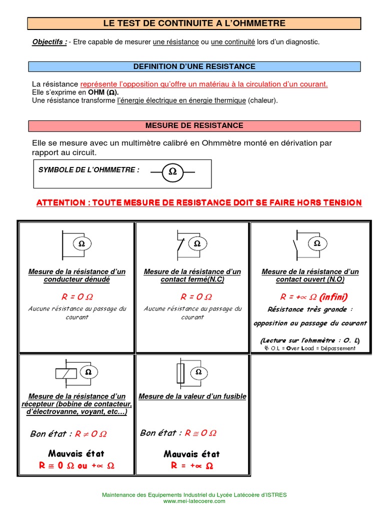 Fiche Le Test de Continuité PDF | PDF