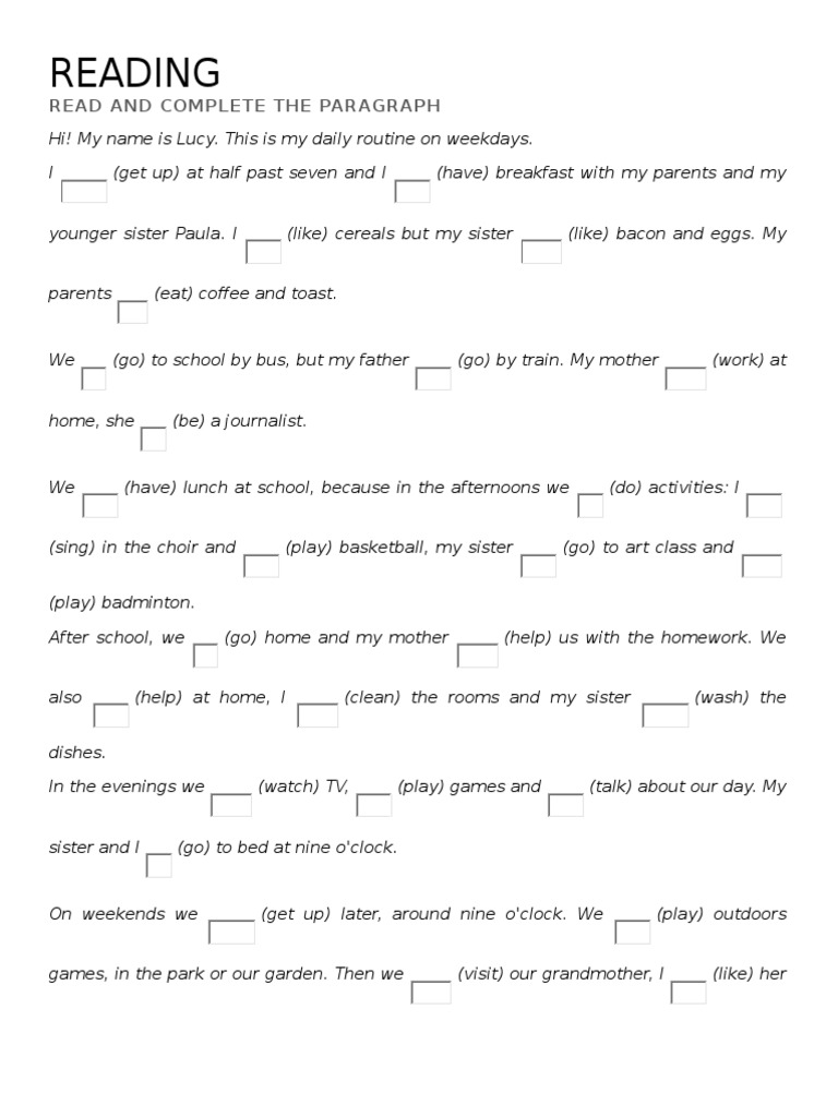 Simple Present Tense Exercises | PDF | Meal | Eating Behaviors Of Humans