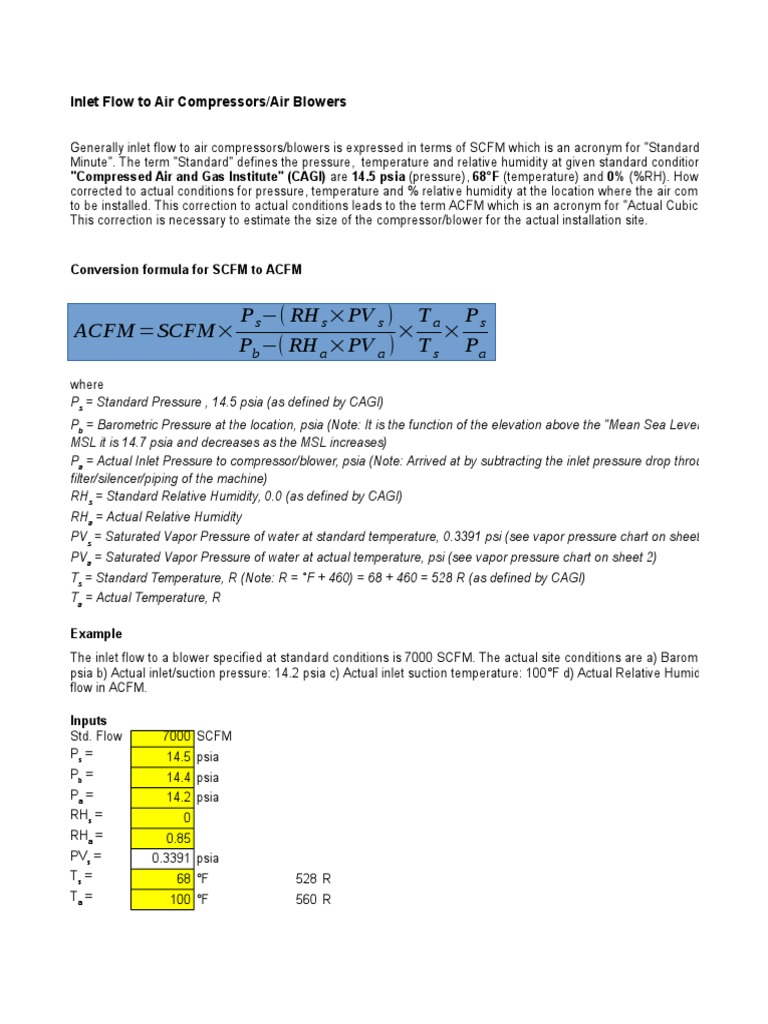 Scfm to Acfm | Physical Chemistry | Applied And Interdisciplinary ...
