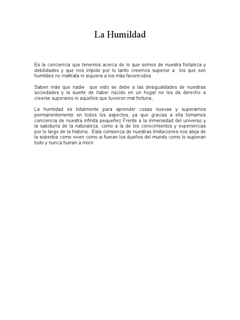 Definición de Humildad | PDF