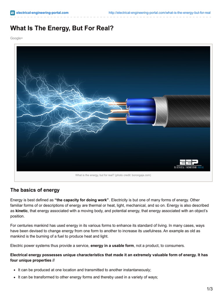 What Is The Energy But For Real | PDF | Volt | Voltage