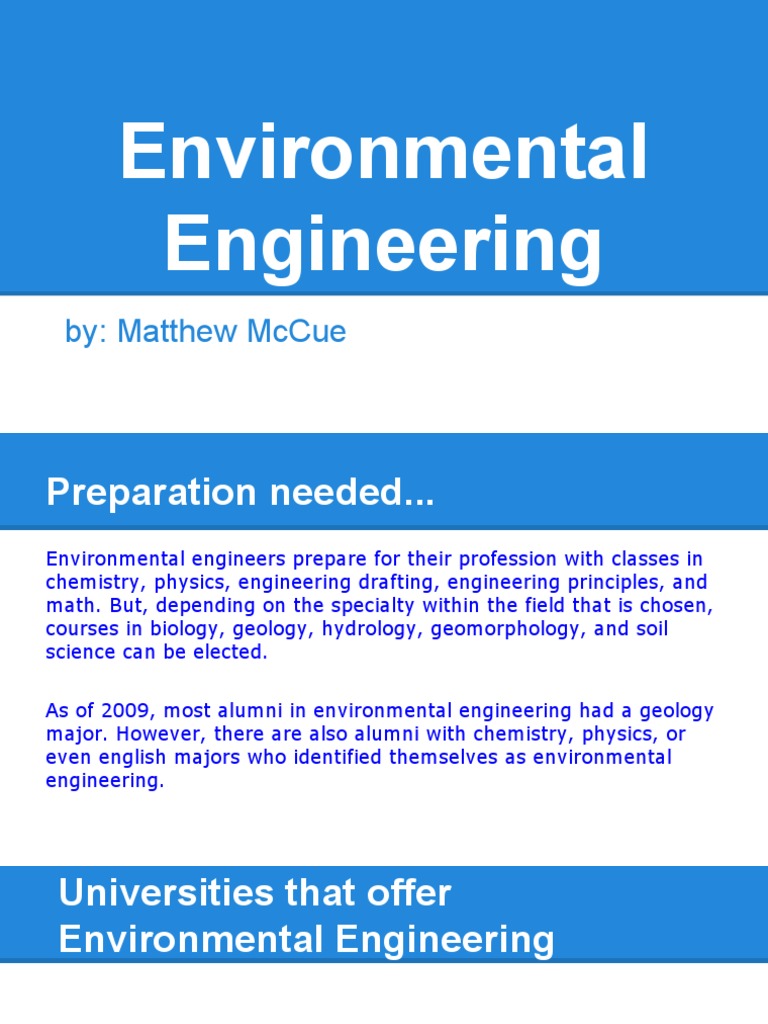Environmental Engineering Education Guide | PDF