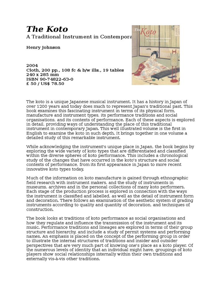 Understanding the Koto: History and Structure | PDF | Traditions ...