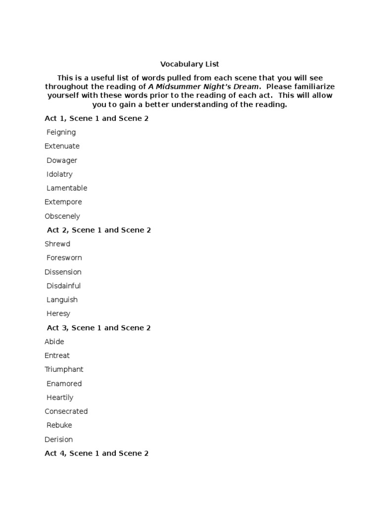 Vocabulary List | PDF | Art | Poetry