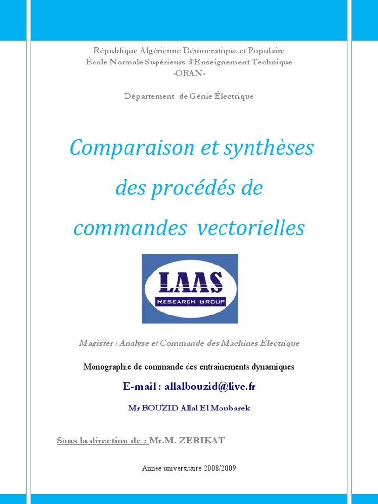 Commande Vectorielle des Machines Asynchrones | PDF | Biens ...