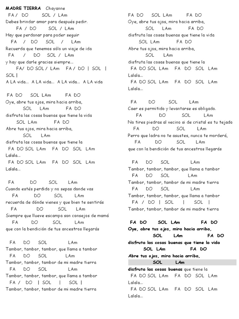 Madre Tierra Chayanne | PDF