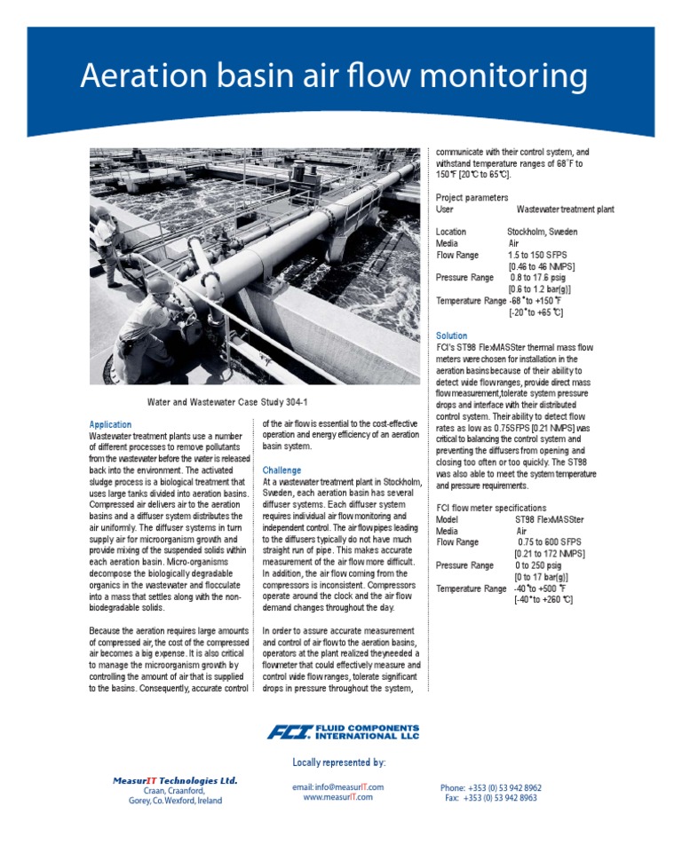 MeasurIT FCI ST98 Project Aeration Basin Air Flow Monitoring 0803 | PDF ...