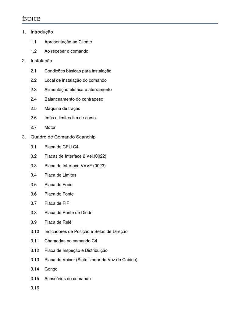 Manual Comando C4 10.08 Scanchip PDF | PDF | Relé | Motores