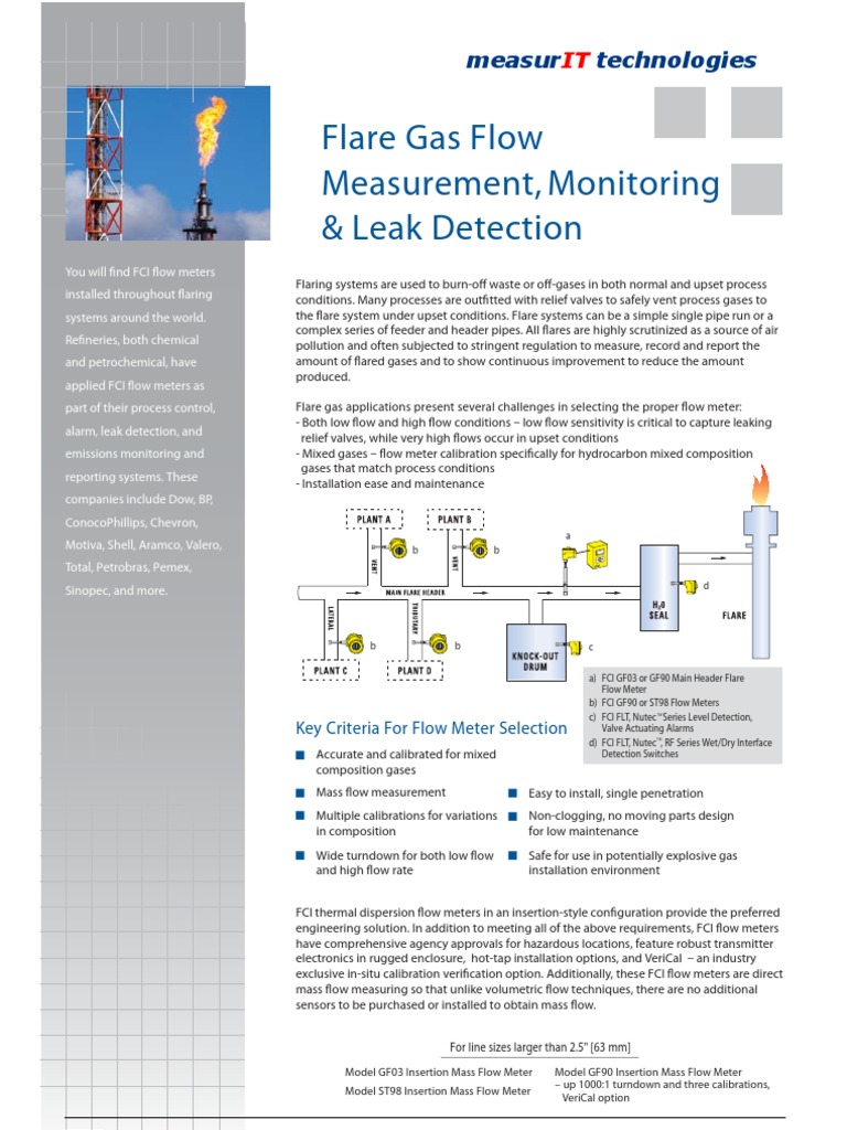 MeasurIT FCI Application Flare Gas 0810 | PDF | Flow Measurement | Gases