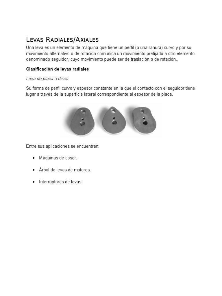 Levas Radiales y Axiales | PDF | Movimiento (física) | Eje