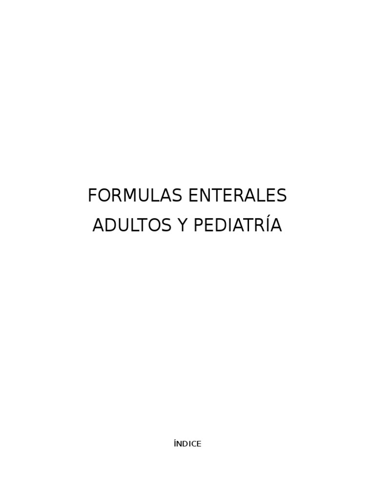 Formulas Enterales Adulto y Pediatria | PDF | Fibra dietética | Dieta y ...