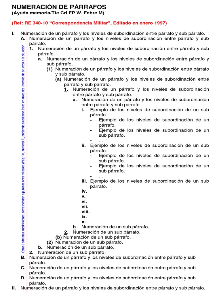 Numeracion de Parrafos | PDF