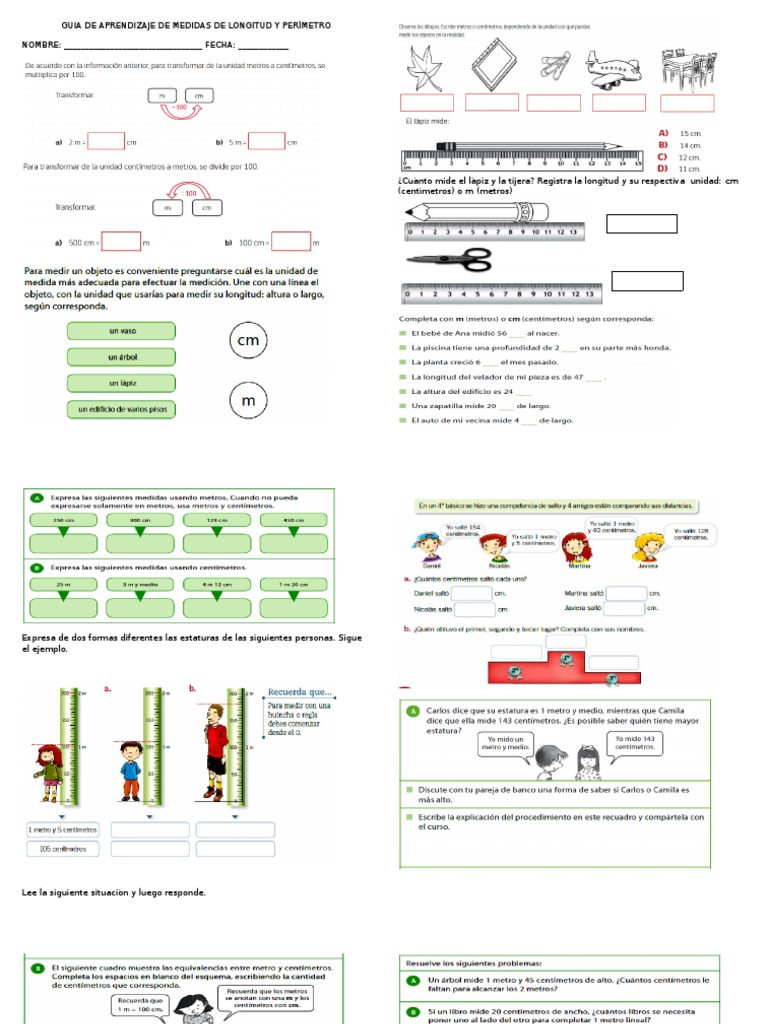 Medidas de Longitud y Perímetro | PDF | Métodos y materiales de enseñanza
