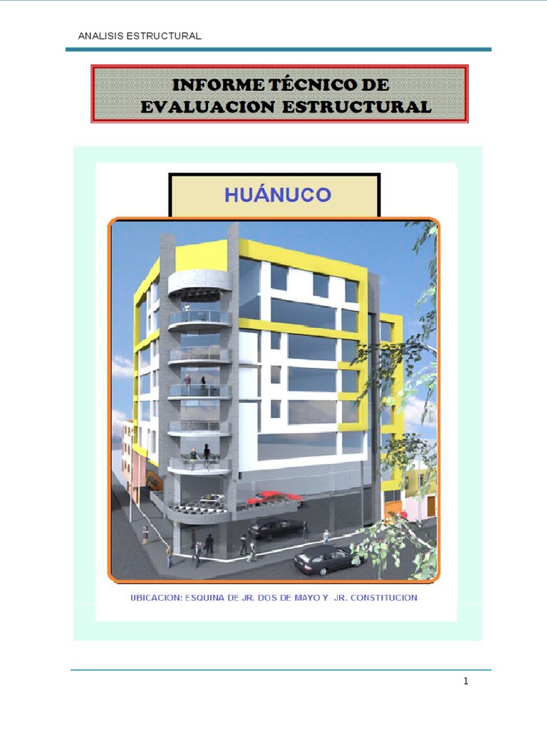 Informe Tecnico de Evaluacion Estructural 8 Pisos | PDF | Análisis ...