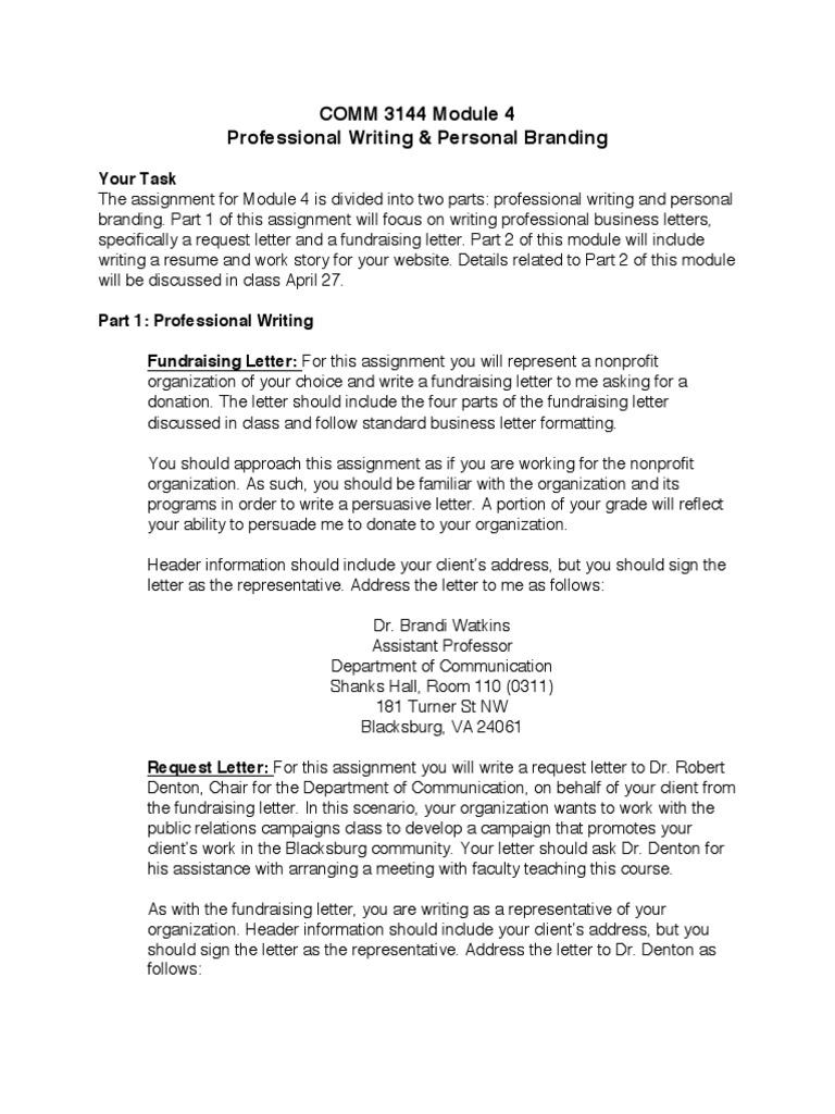 Module 4 Client Assignment Overview | PDF | Résumé | Fundraising