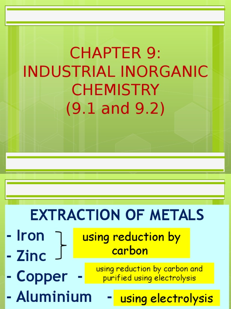 Industrial Inorganic Chemistry: Metal Extraction | PDF | Aluminium ...