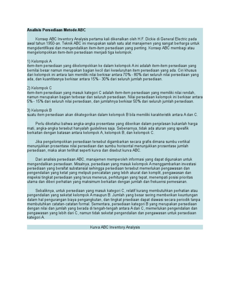 Analisis Persediaan Metode ABC | PDF