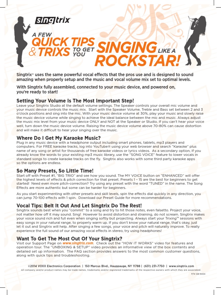 150301.01 Singtrix QuickStart ReferenceGuide | PDF | Loudspeaker ...