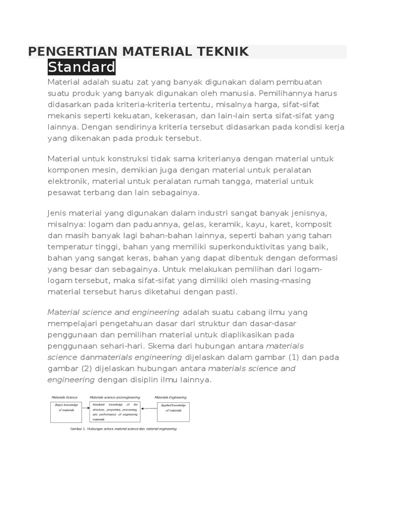 Pengertian Material Teknik | PDF