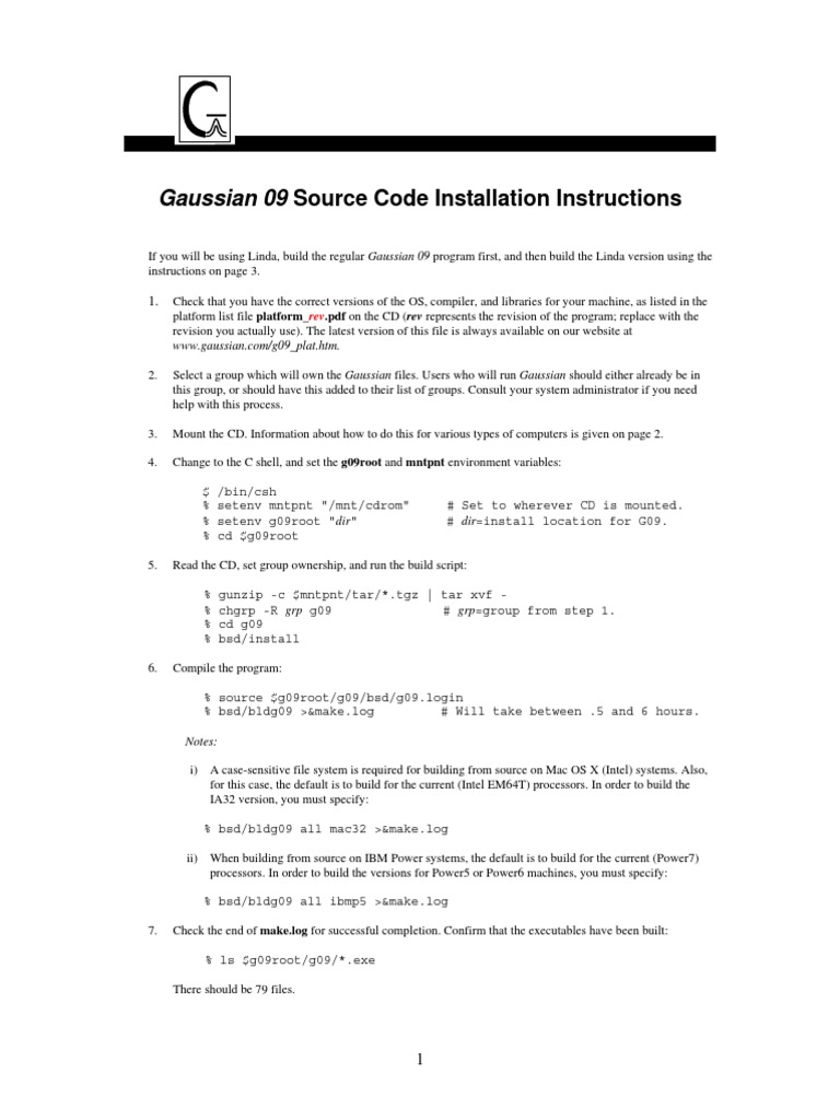 g09src PDF | Download Free PDF | Superuser | Computer Hardware