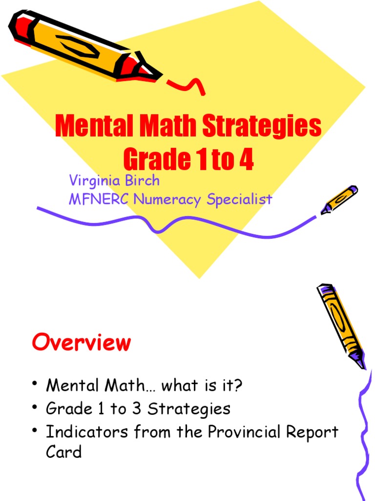Mental Math Strategies for Grades 1-4 | PDF | Subtraction | Multiplication