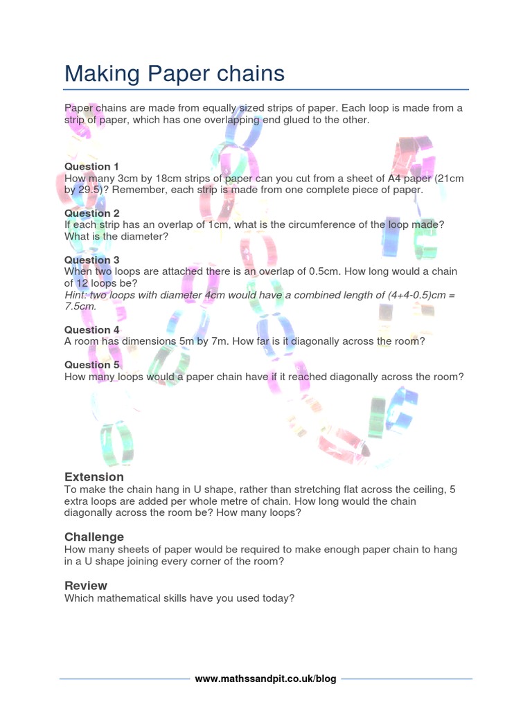 Making Paper Chains | PDF | Home & Garden | Teaching Methods & Materials