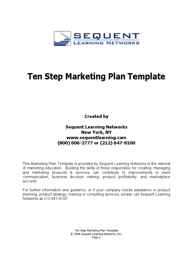 The 10 - Step Marketing Plan Template | PDF | Swot Analysis | Marketing