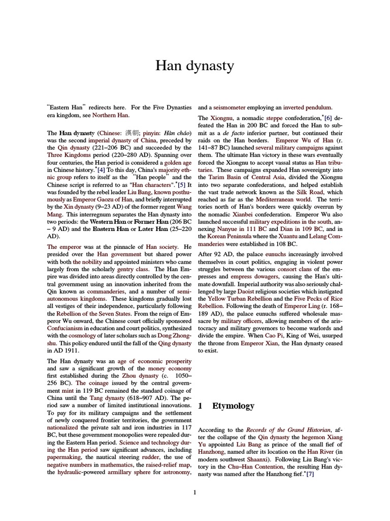 Han Dynasty | PDF | Han Dynasty | Asian Royal Families