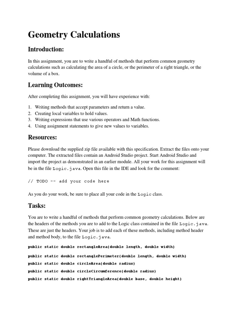 Geometry | PDF | Java (Programming Language) | Computer Engineering
