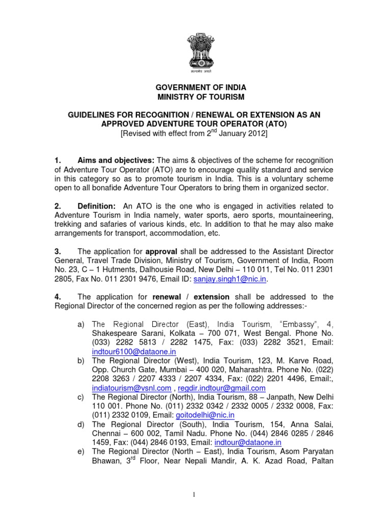 Adventure Tour Operator Approval Guidelines | PDF | Gliding | Expense