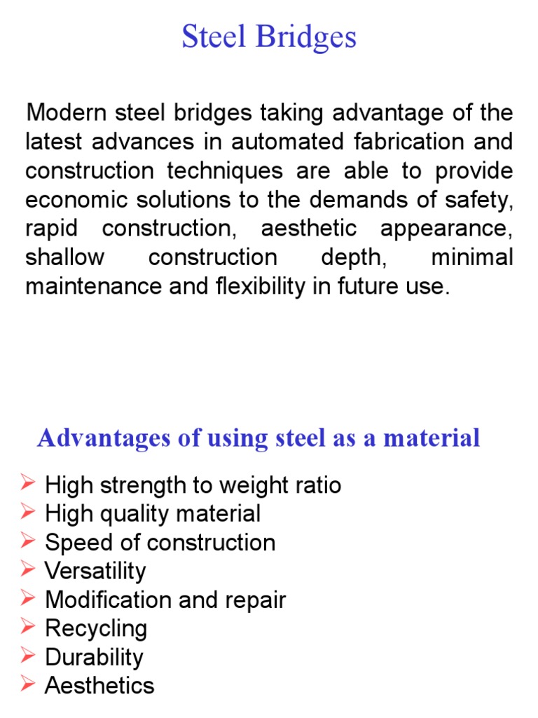 Steel Bridges Lecture 1 | PDF | Bridge | Beam (Structure)
