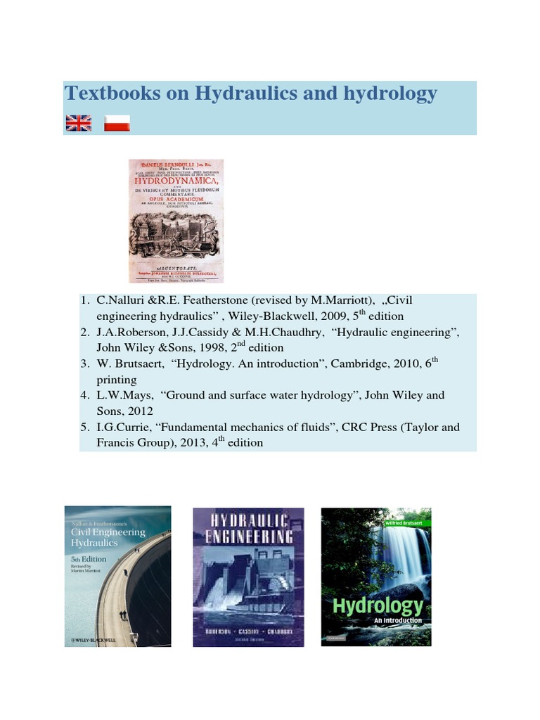 Hydraulics and Hydrology Textbooks List | PDF | Social Science ...