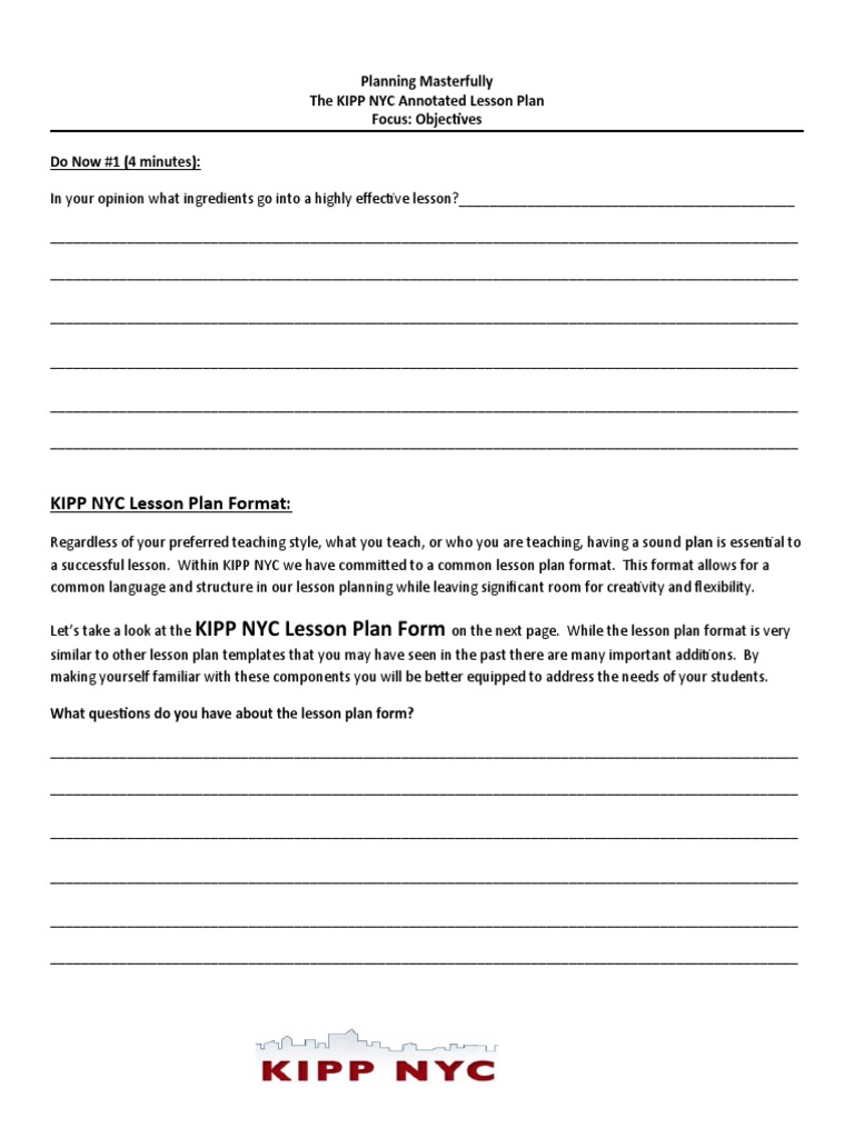 Lesson Planning 101 - Classwork - QVance | PDF | Lesson Plan | Psychology