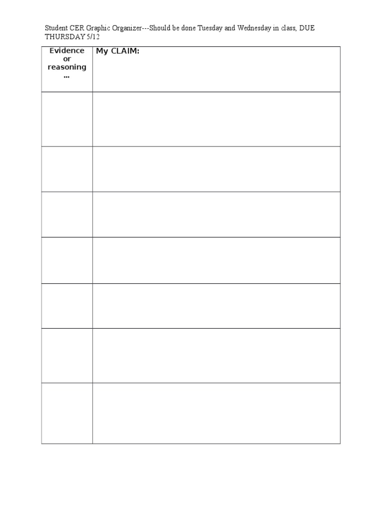 Student CER Assignment Guide | PDF