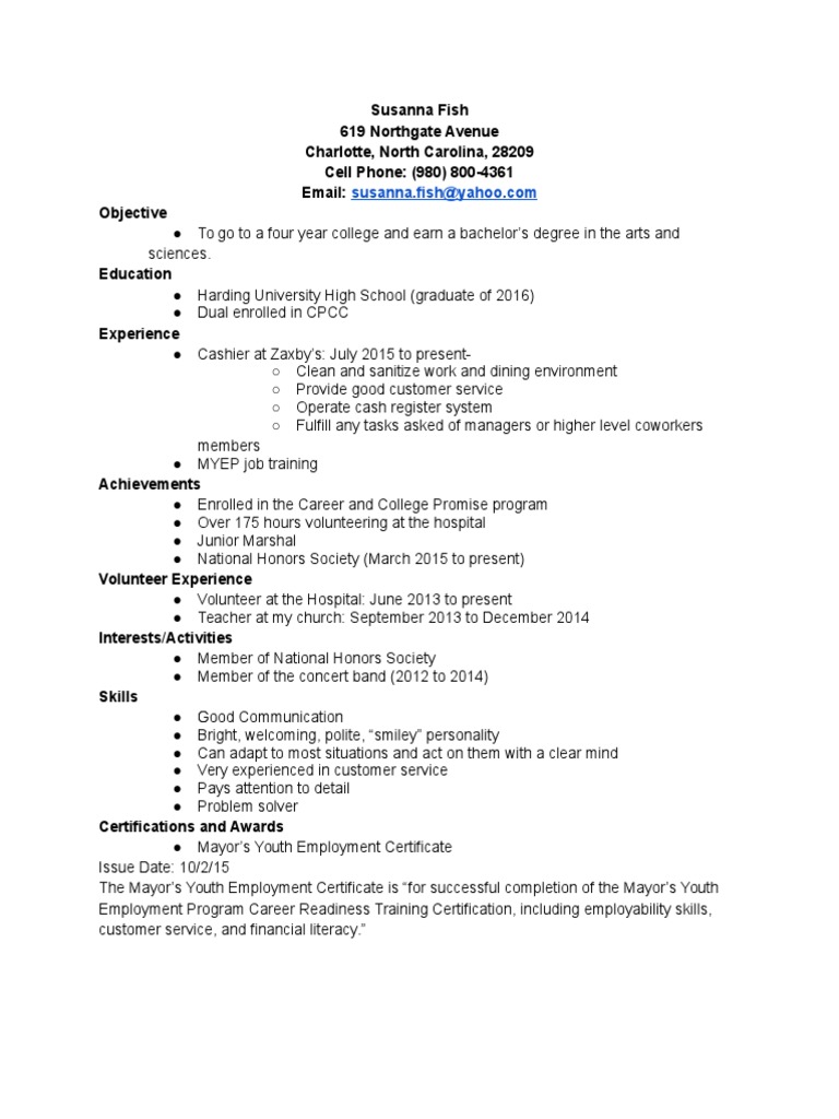 Susanna Fish: Arts & Sciences Aspirant | PDF | Career & Growth | Lifestyle