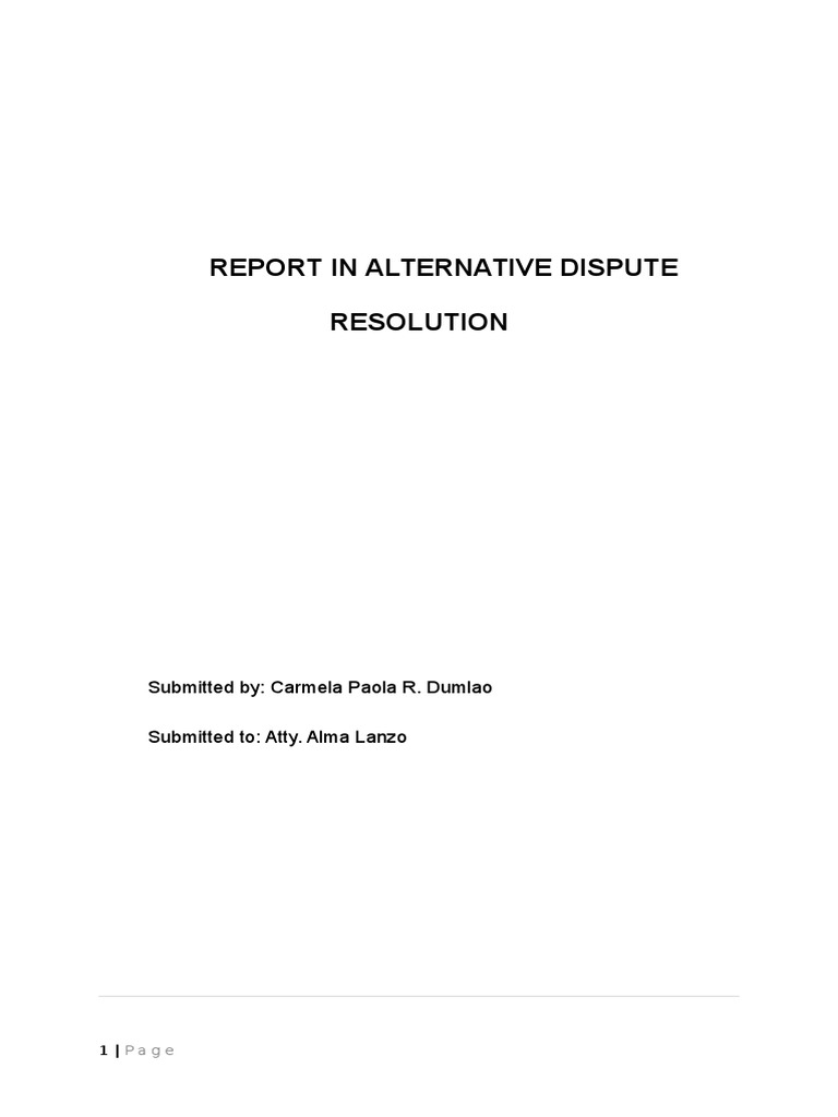 Overview of Alternative Dispute Resolution | PDF | Alternative Dispute ...