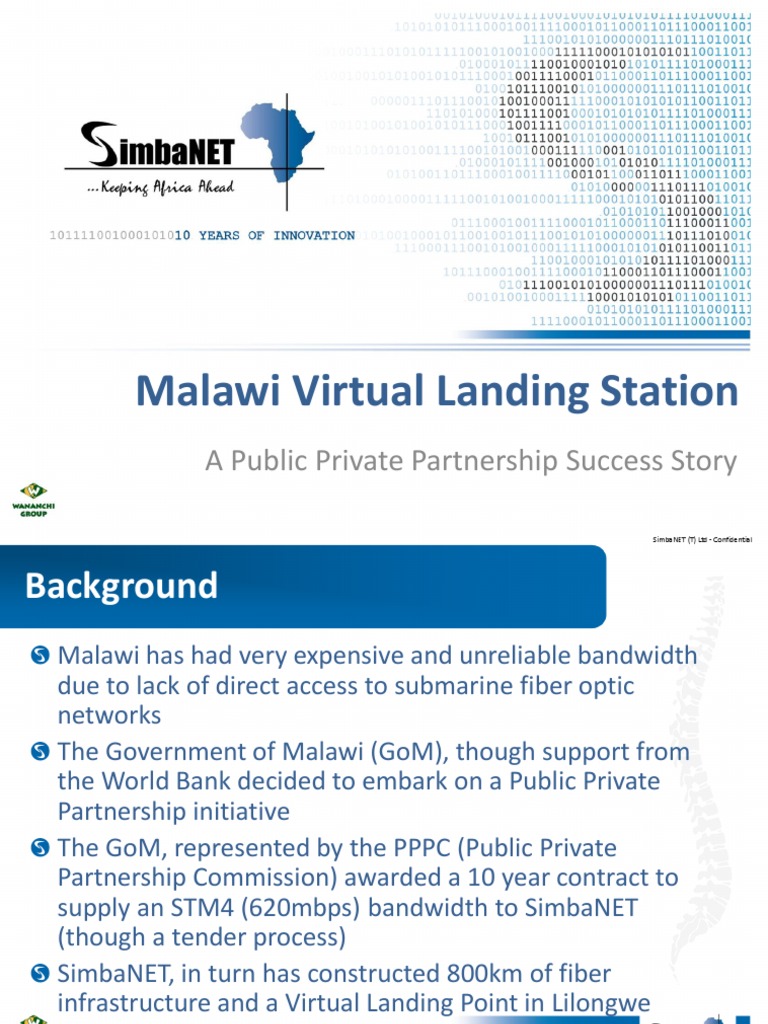 SimbaNET Malawi Overview 2016 | PDF | Malawi | Public–Private Partnership
